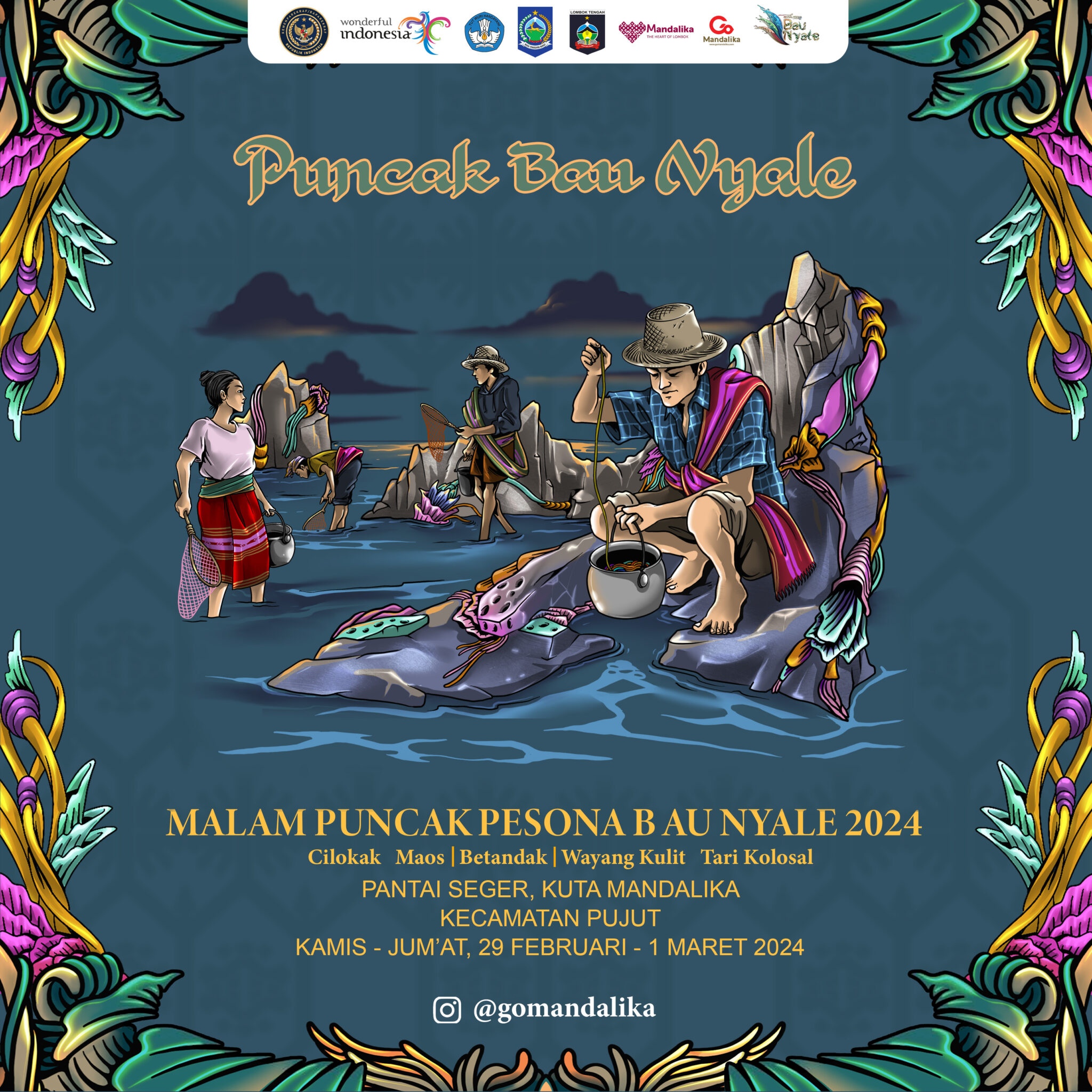 Simak Rangkaian Event Festival Pesona Bau Nyale 2024 – Go Mandalika